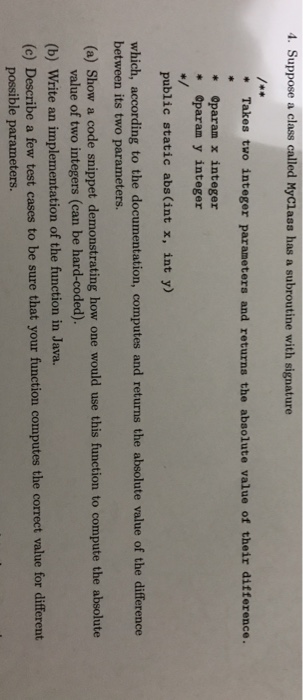 Solved 4. Suppose a class called MyClass has a subroutine | Chegg.com