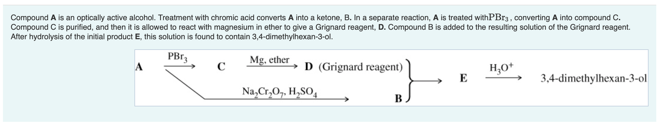 Solved Compound A is an optically active alcohol. Treatment | Chegg.com