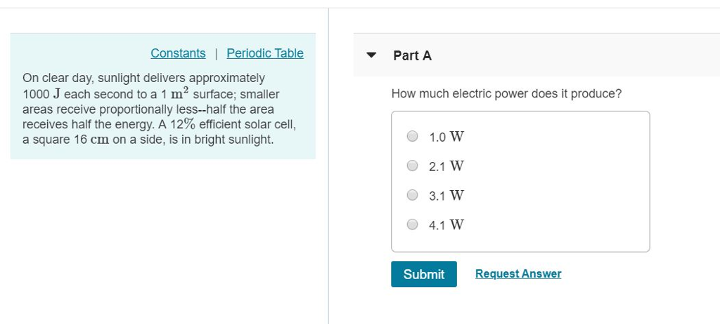 Solved Constants | Periodic Table Part A On clear day, | Chegg.com