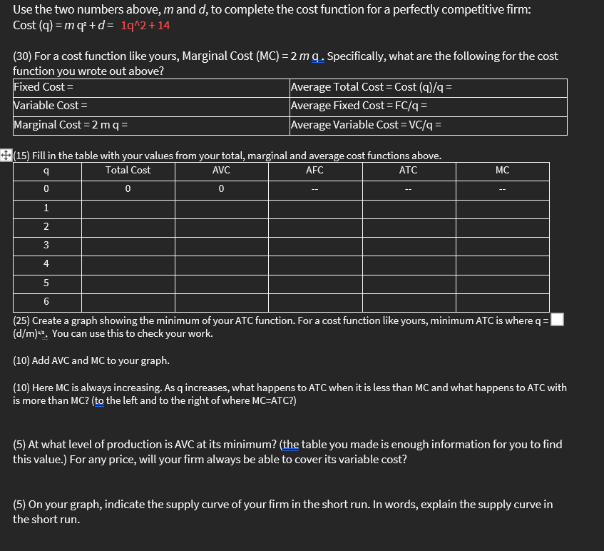 Solved Use the two numbers above, m and d, to complete the | Chegg.com
