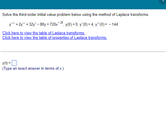 Solved Solve the third-order initial value problem below | Chegg.com