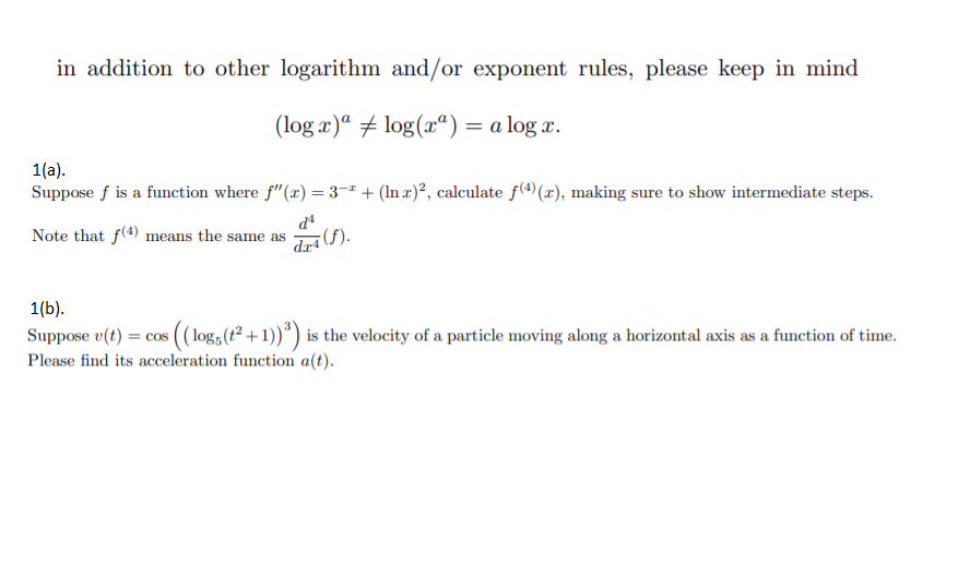 Solved in addition to other logarithm and/or exponent rules, | Chegg.com