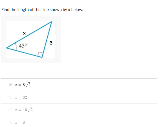 Solved Find the length of the side shown by x | Chegg.com