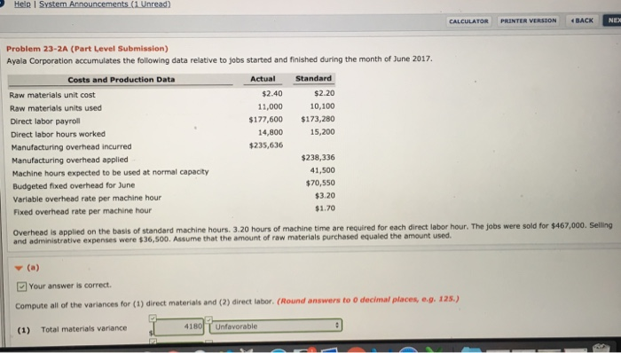 Solved HeIR CALCULATOR PRINTER VERSION BACK Problem 23-2A | Chegg.com