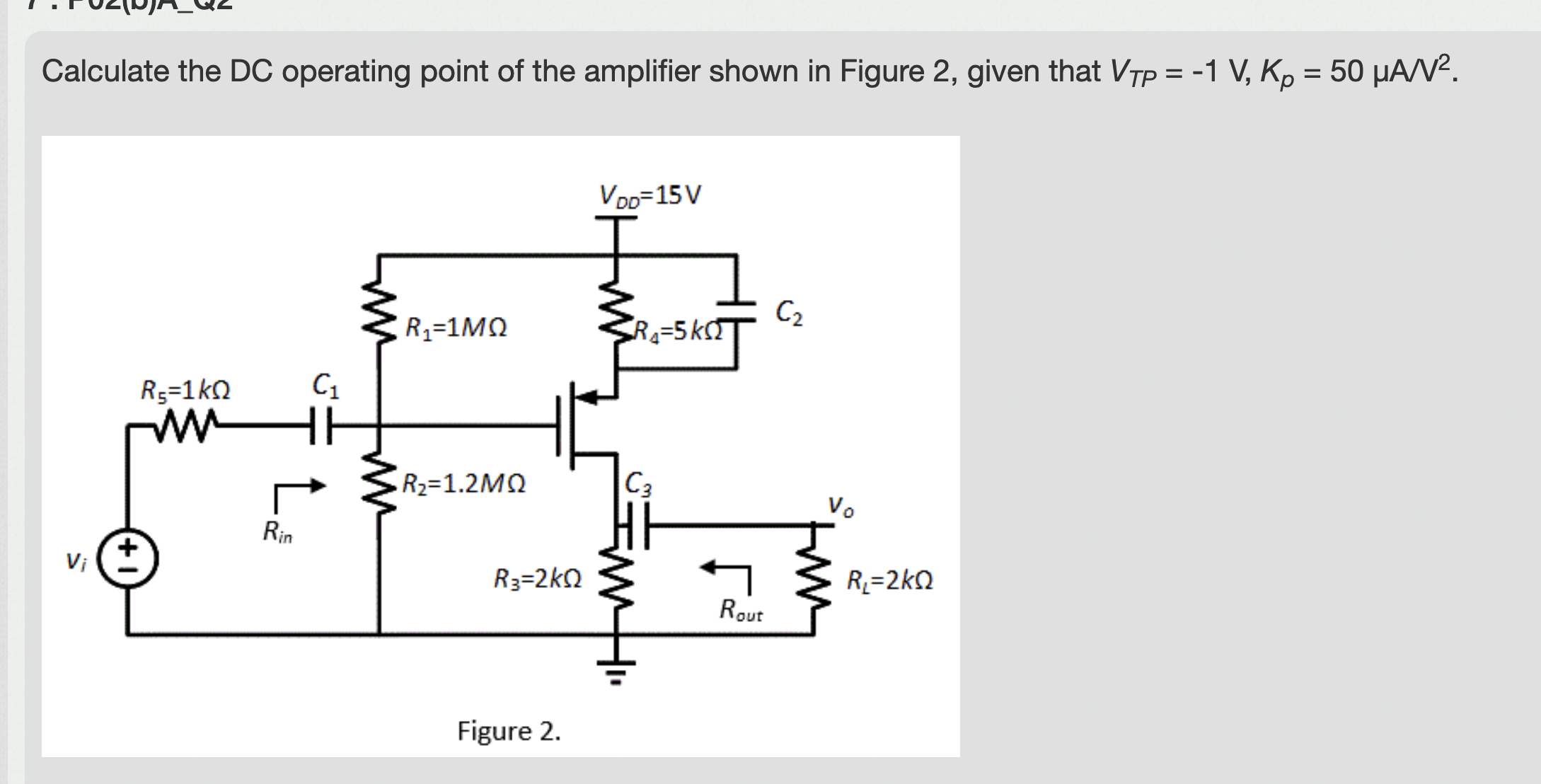 [Solved]: Calculate the DC operating point of the amplifier