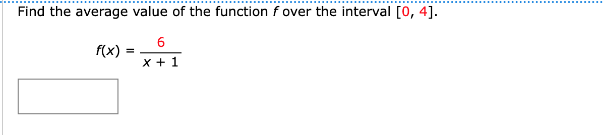 Solved Find the average value of the function f over the | Chegg.com
