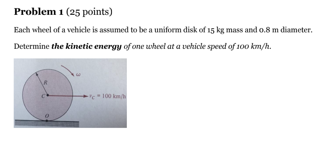 Solved Problem 1 (25 points) Each wheel of a vehicle is | Chegg.com