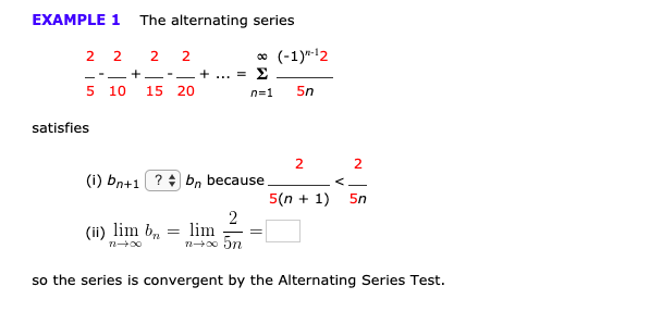 Solved EXAMPLE 1 The alternating series 2 2 2 2 (-1)"-12 --- | Chegg.com