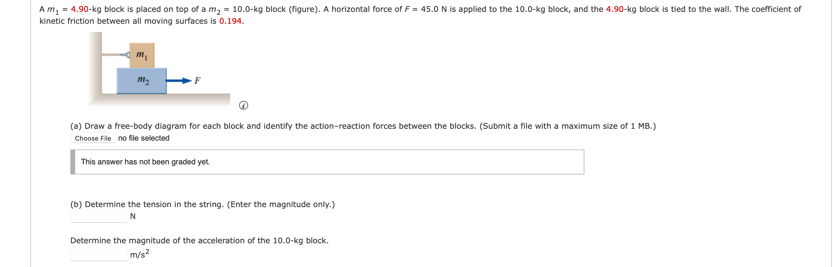 Solved kinetic friction between all moving surfaces is | Chegg.com
