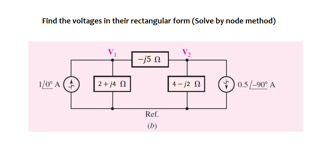 Solved Find the voltages in their rectangular form (Solve by | Chegg.com
