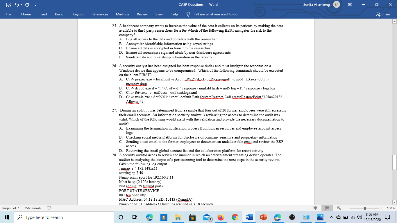 Please answer the following questions for CASP | Chegg.com