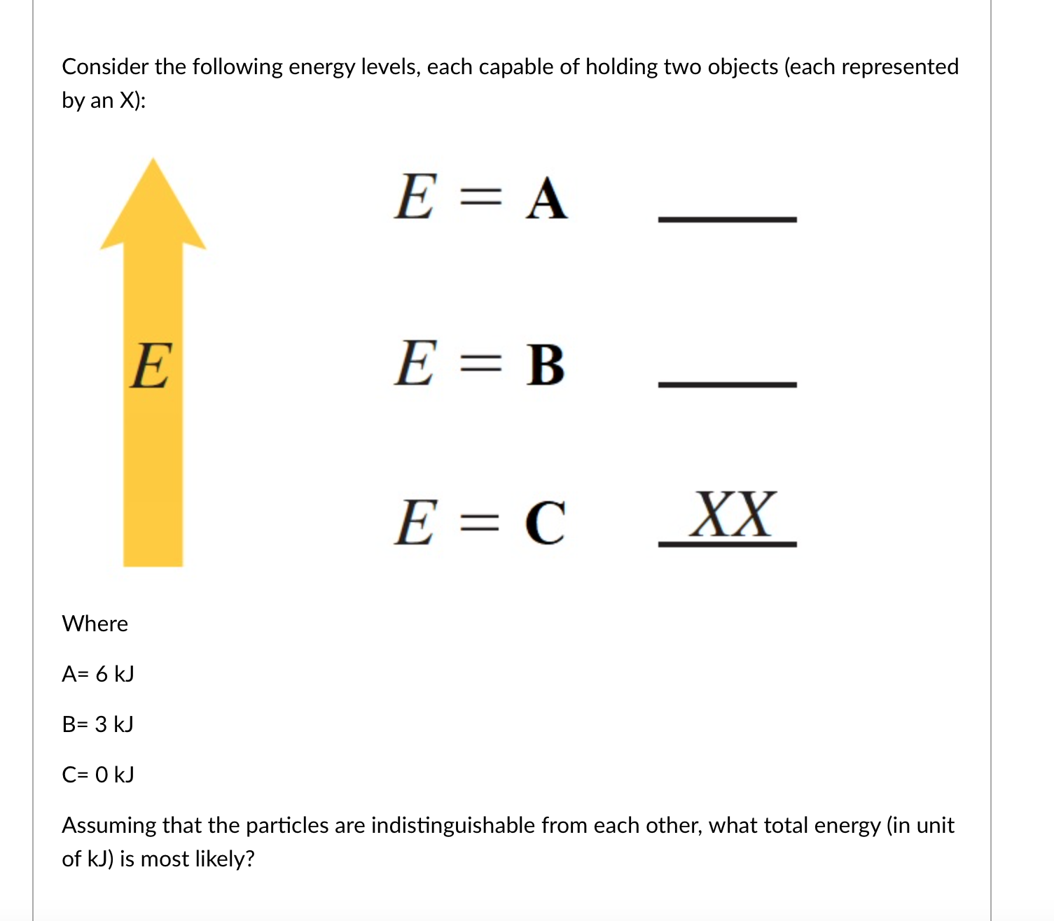 Solved Consider the following energy levels, each capable of | Chegg.com