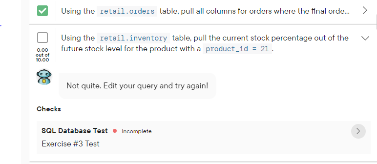 Solved Using the retail.orders table, pull all columns for | Chegg.com