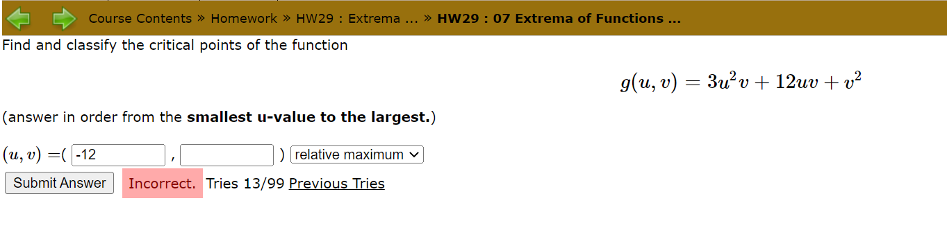 Solved Course Contents »Homework »HW29 : Extrema ... »HW29 : | Chegg.com