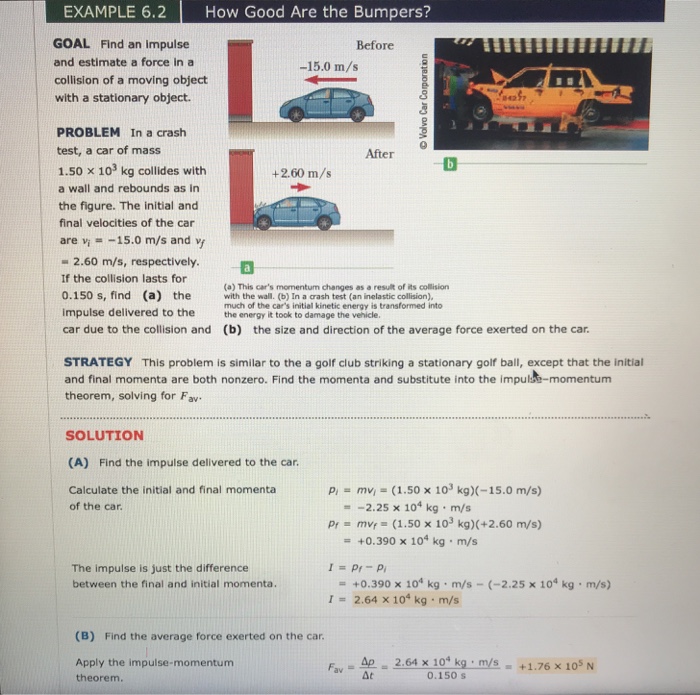 Solved EXAMPLE 6.2 How Good Are the Bumpers? GOAL Find an | Chegg.com