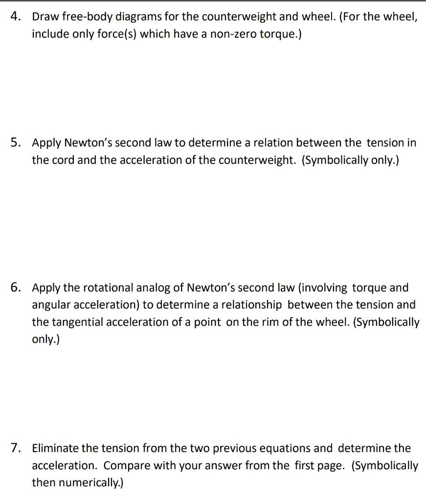 Solved 4. Draw free-body diagrams for the counterweight | Chegg.com