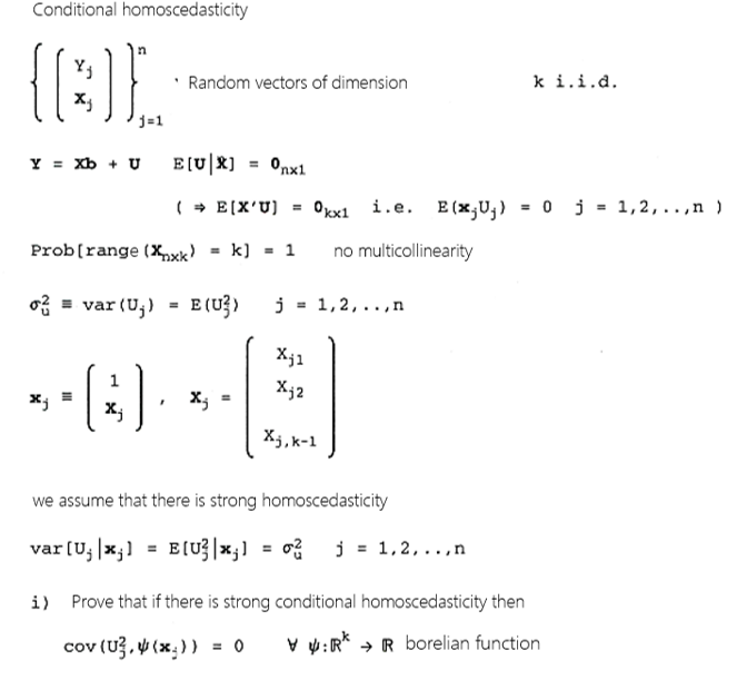 Solved Conditional homoscedasticity | Chegg.com