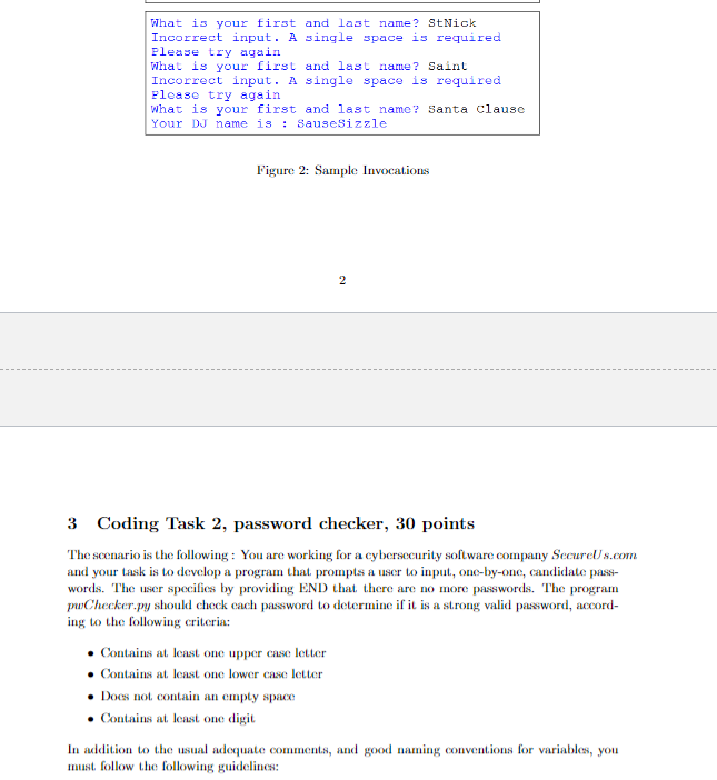 Solved 2 Coding Task 1, DJName, 30 points For this coding | Chegg.com