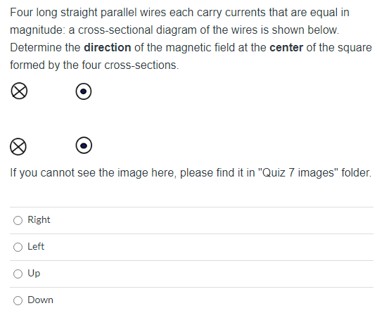 Solved Four long straight parallel wires each carry currents | Chegg.com