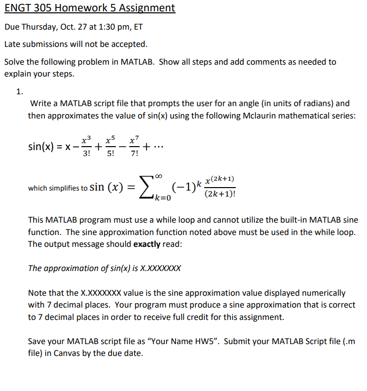 Solved ENGT 305 Homework 5 Assignment Due Thursday, Oct. 27 | Chegg.com