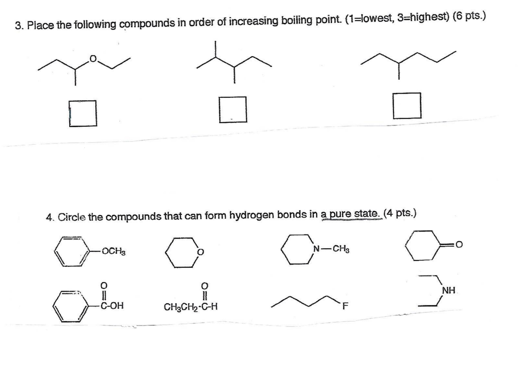 Solved Place the following compounds in order of increasing | Chegg.com