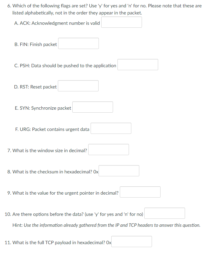Solved Given the following packet that has been extracted | Chegg.com