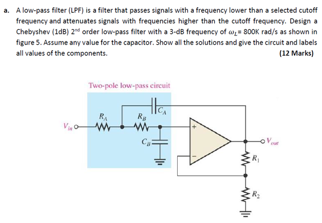 Solved a. A low-pass filter (LPF) is a filter that passes | Chegg.com
