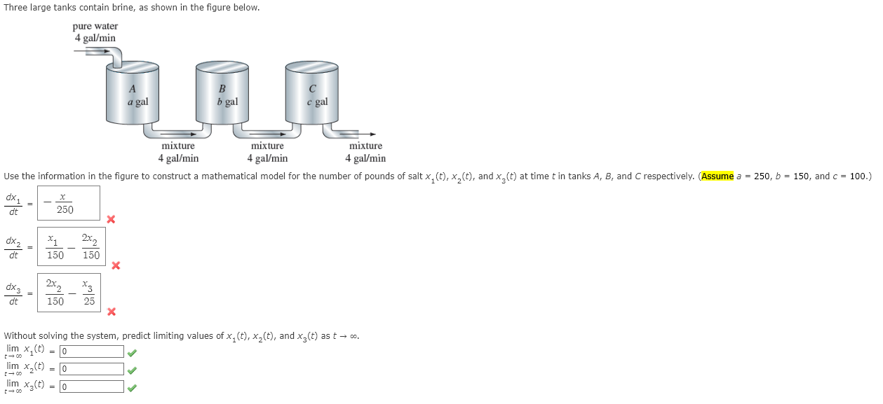 Solved Three large tanks contain brine, as shown in the | Chegg.com