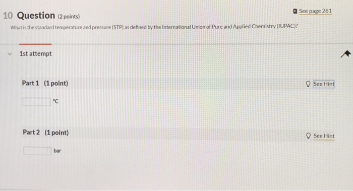 Solved What is the standard temperature and pressure (STP) | Chegg.com