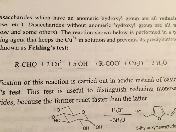 Solved I was given this reaction for the Fehling test in the | Chegg.com
