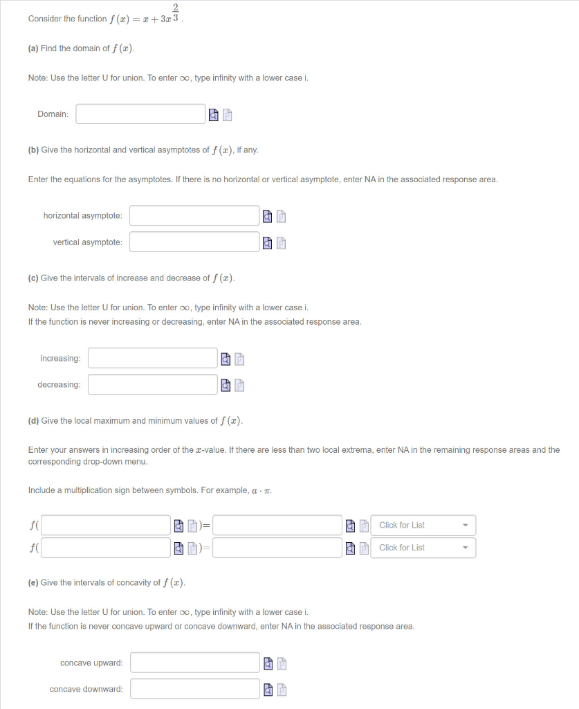 Solved Consider the function f (2) = x + 3x3 (a) Find the | Chegg.com