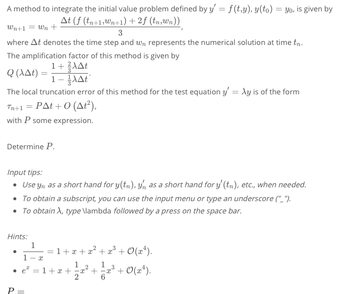 Solved A method to integrate the initial value problem | Chegg.com