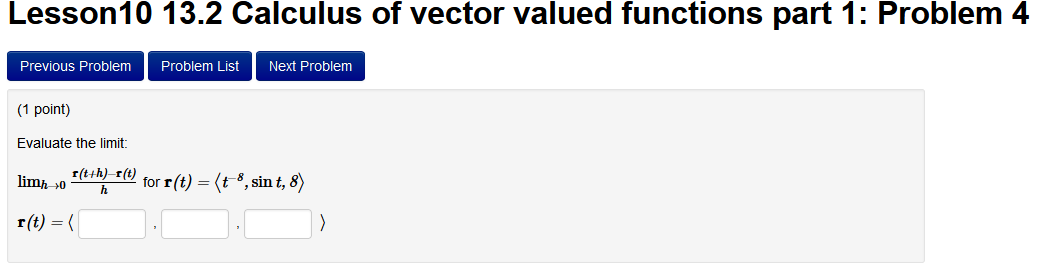Solved Lesson10 13.2 Calculus of vector valued functions | Chegg.com