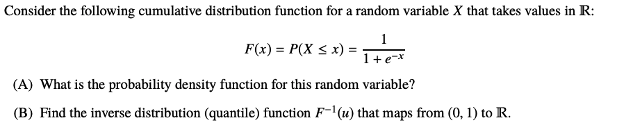 Solved Consider the following cumulative distribution | Chegg.com
