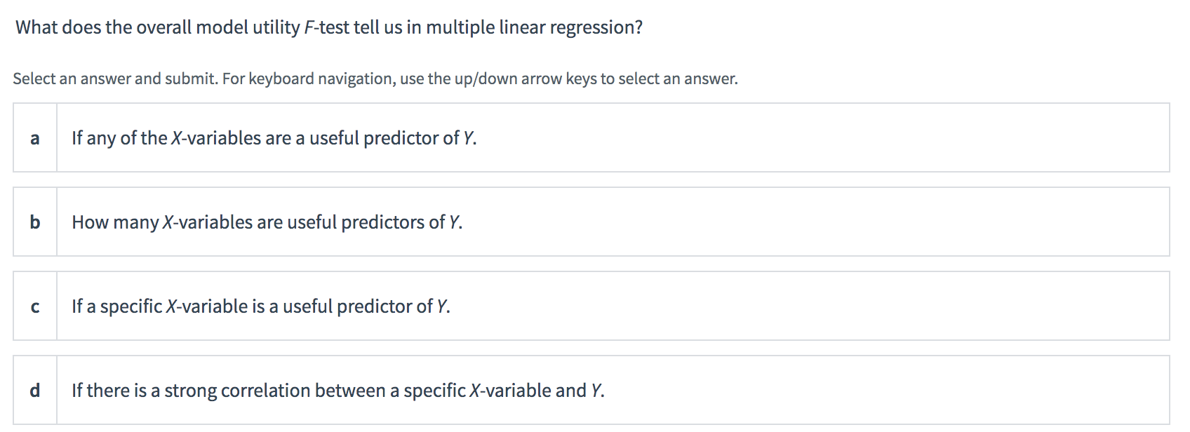 Solved What does the overall model utility F-test tell us in | Chegg.com