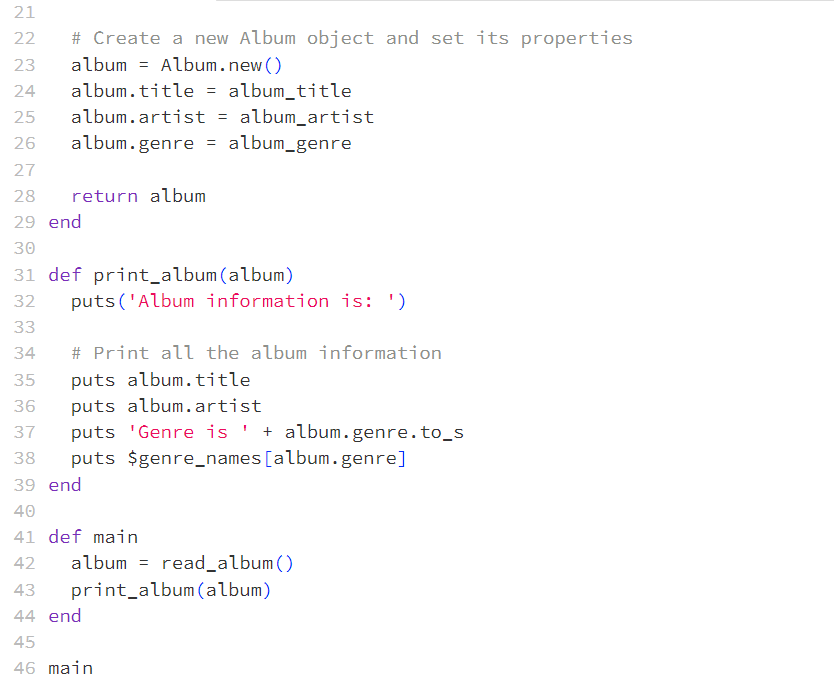 Solved module Genre POP, CLASSIC, JAZZ, ROCK =⋆1..4 end | Chegg.com