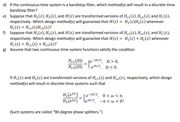 Solved Problem 2 Impulse invariance and the bilinear | Chegg.com