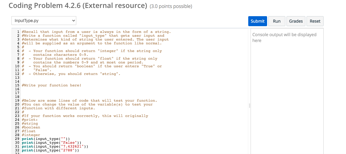Solved: Coding Problem 4.2.6 (External Resource) (3.0 Poin... | Chegg.com