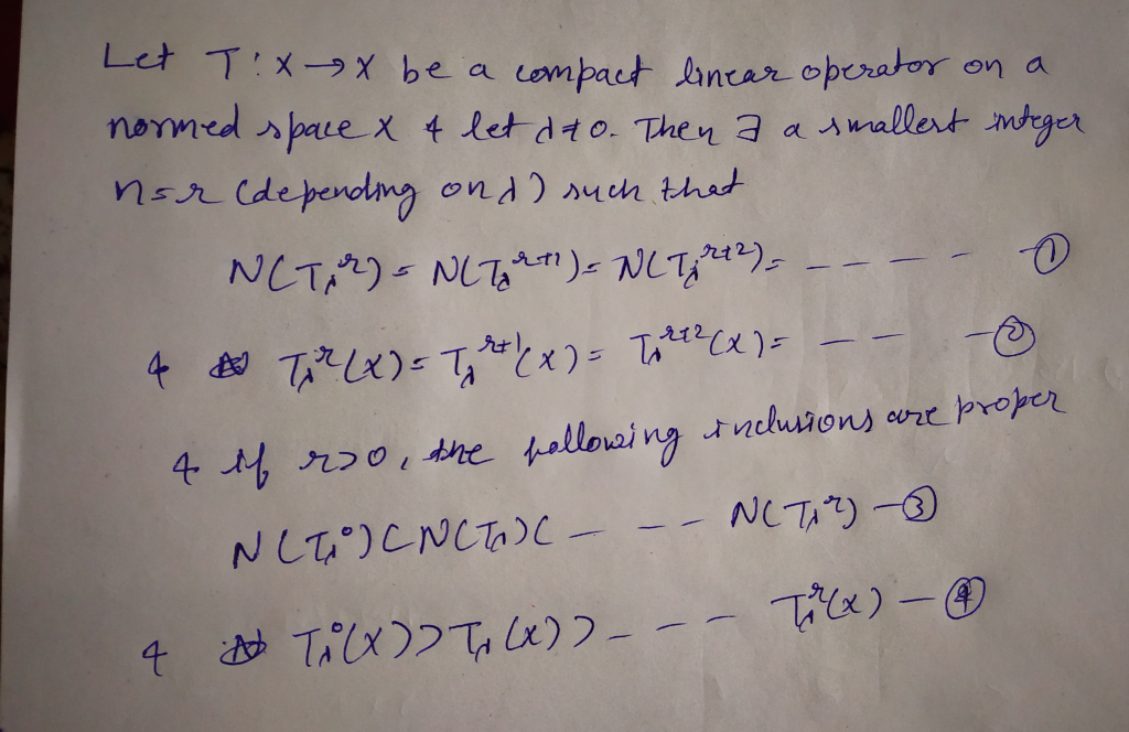 Solved Let T: X X be a compact linear operator on a normed | Chegg.com