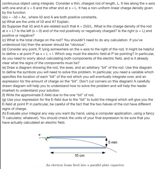 Solved continuous object using integrals. Consider a thin, | Chegg.com