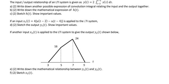 Solved The input/output relationship of an LTI system is | Chegg.com