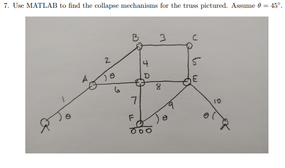 Solved 7. Use MATLAB to find the collapse mechanisms for the | Chegg.com