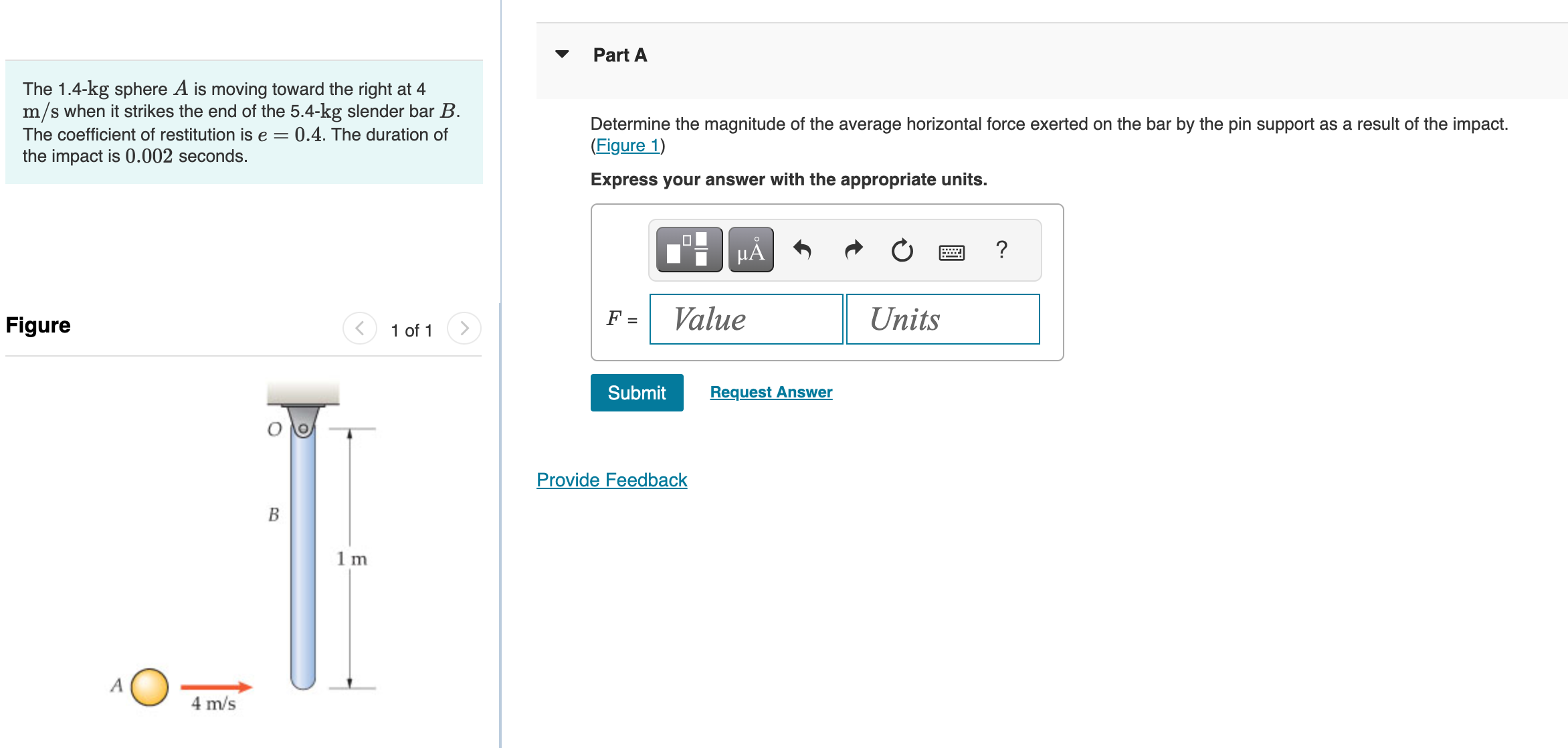 Solved The 1.4−kg sphere A is moving toward the right at 4 | Chegg.com