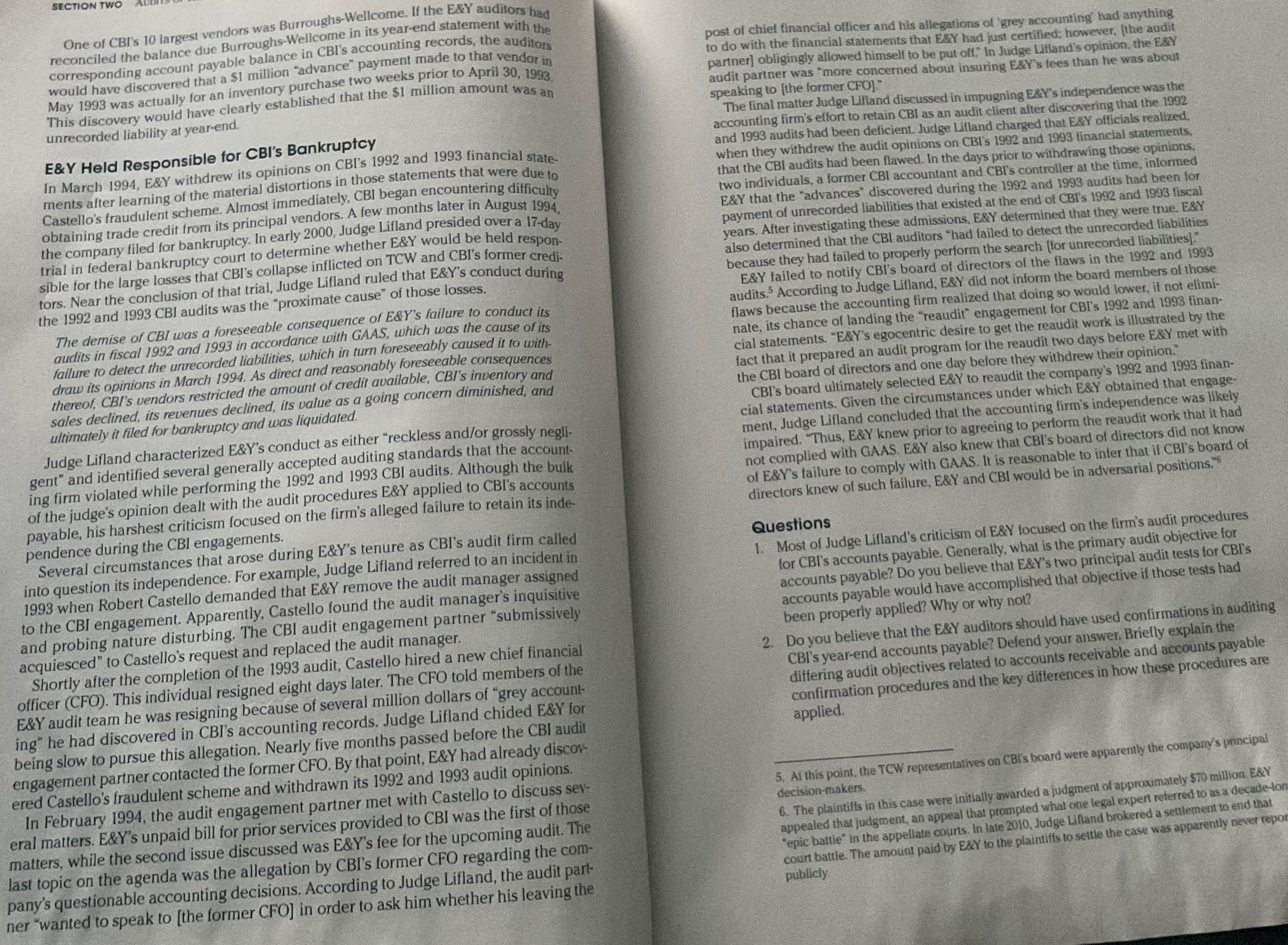 Solved During the 1980s, CBI Holding Company. Inc, a New | Chegg.com