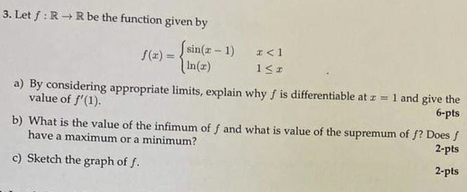 Solved Let f:R→R ﻿be the function given | Chegg.com