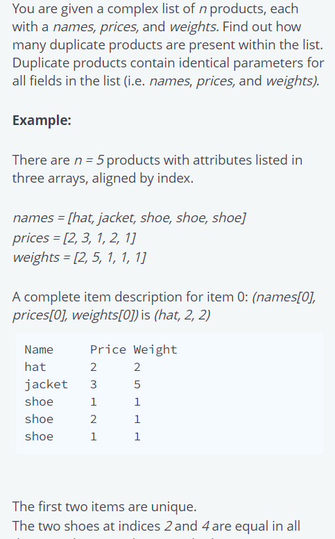 Solved You are given a complex list of n products, each with | Chegg.com