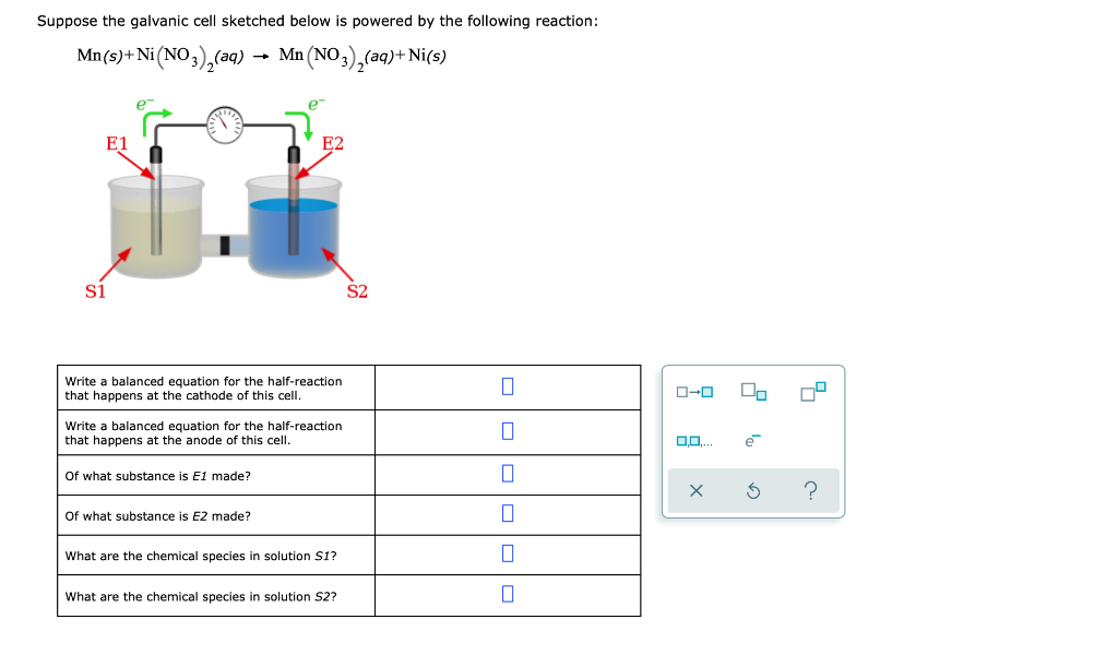 Solved Suppose the galvanic cell sketched below is powered | Chegg.com