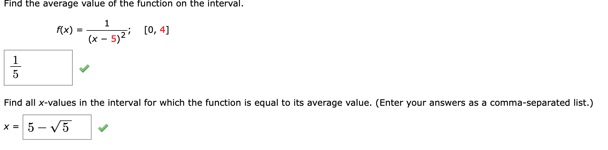 Solved Find the average value of the function on the | Chegg.com