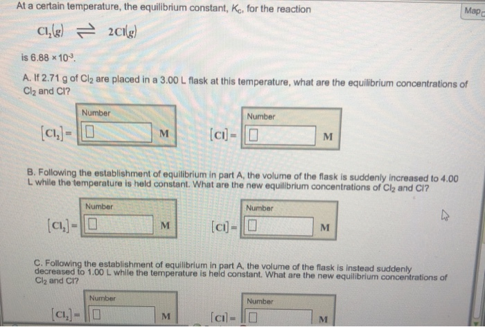 Solved At a certain temperature, the equilibrium constant, | Chegg.com
