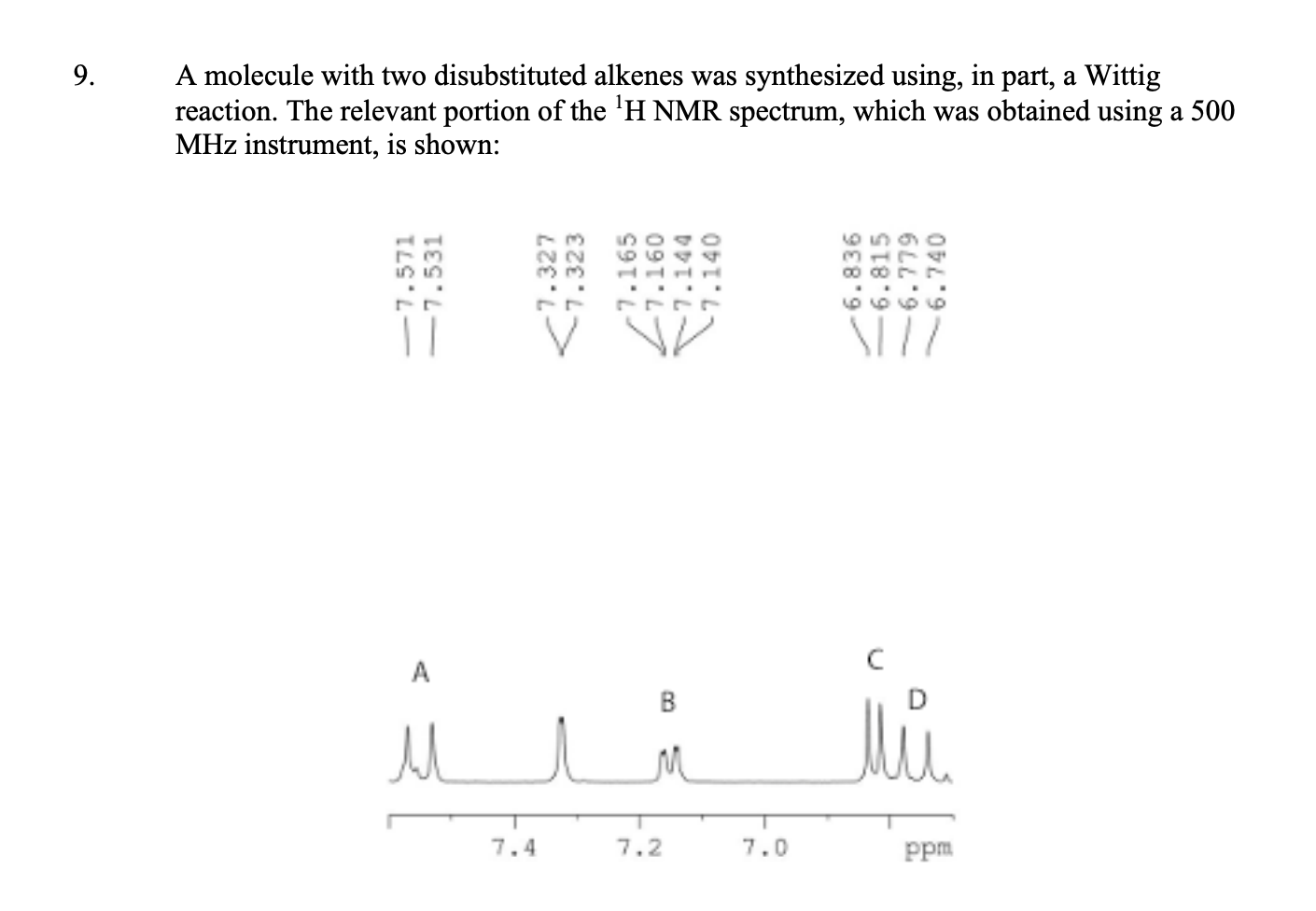 Solved A molecule with two disubstituted alkenes was | Chegg.com